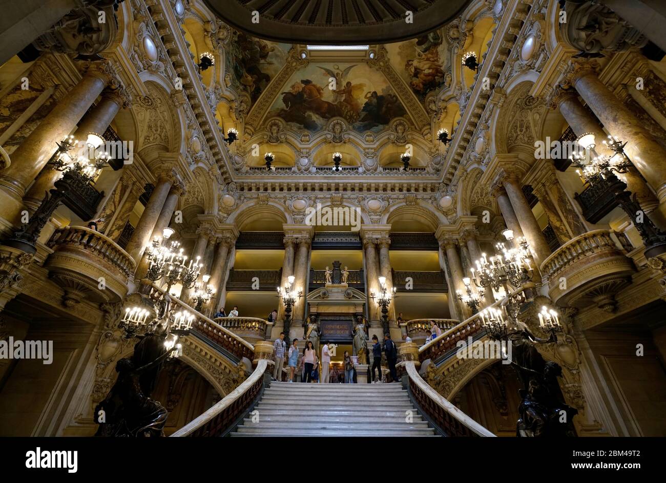 The grand staircase of the Palais Garnier Opera National de Paris.Paris ...