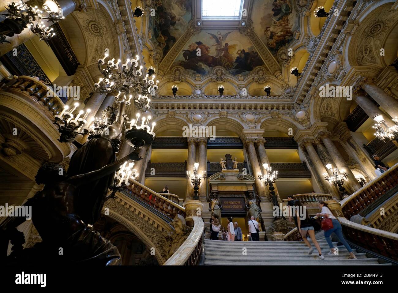 The grand staircase of the Palais Garnier Opera National de Paris.Paris ...