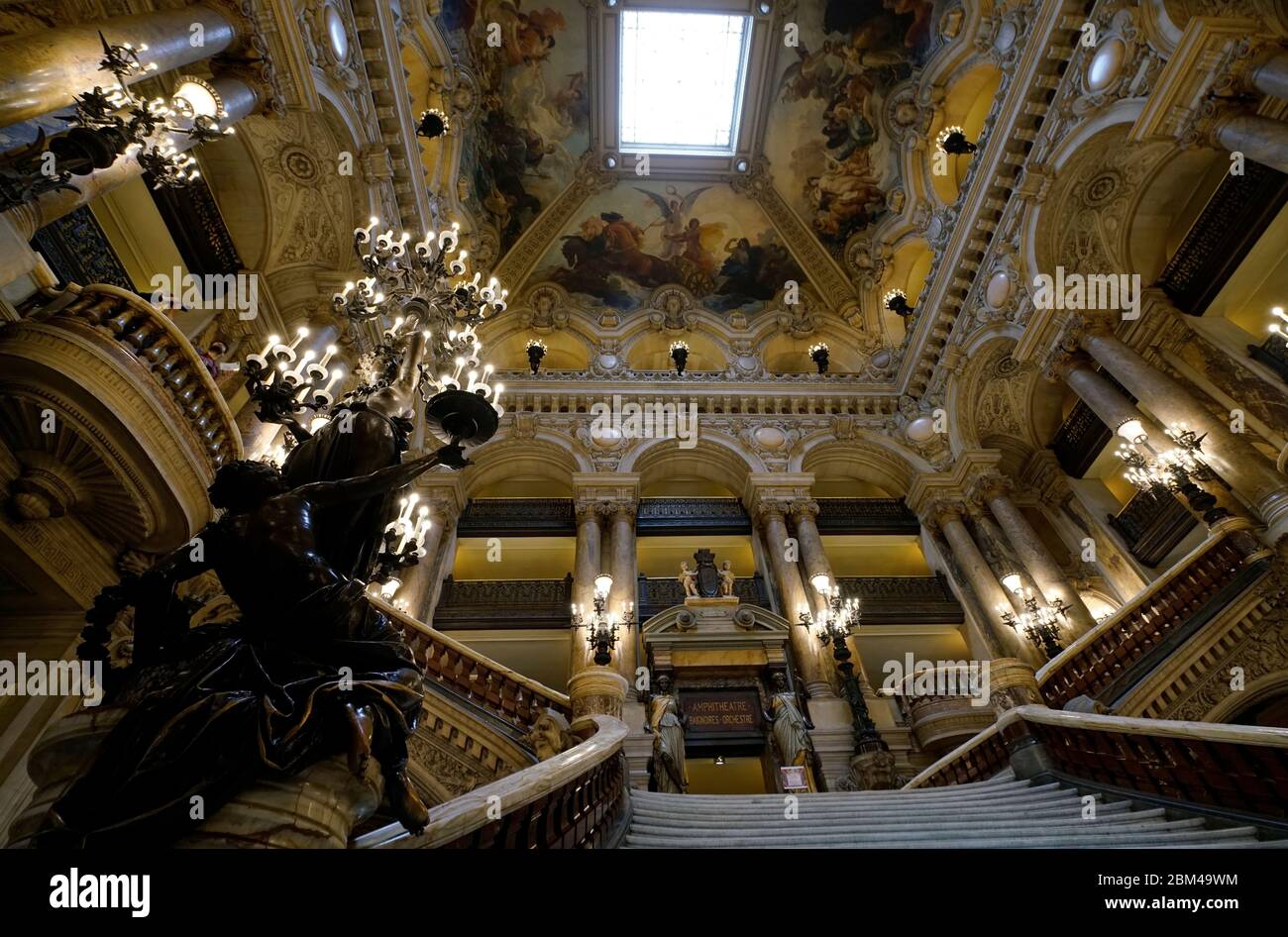 The grand staircase of the Palais Garnier Opera National de Paris.Paris ...