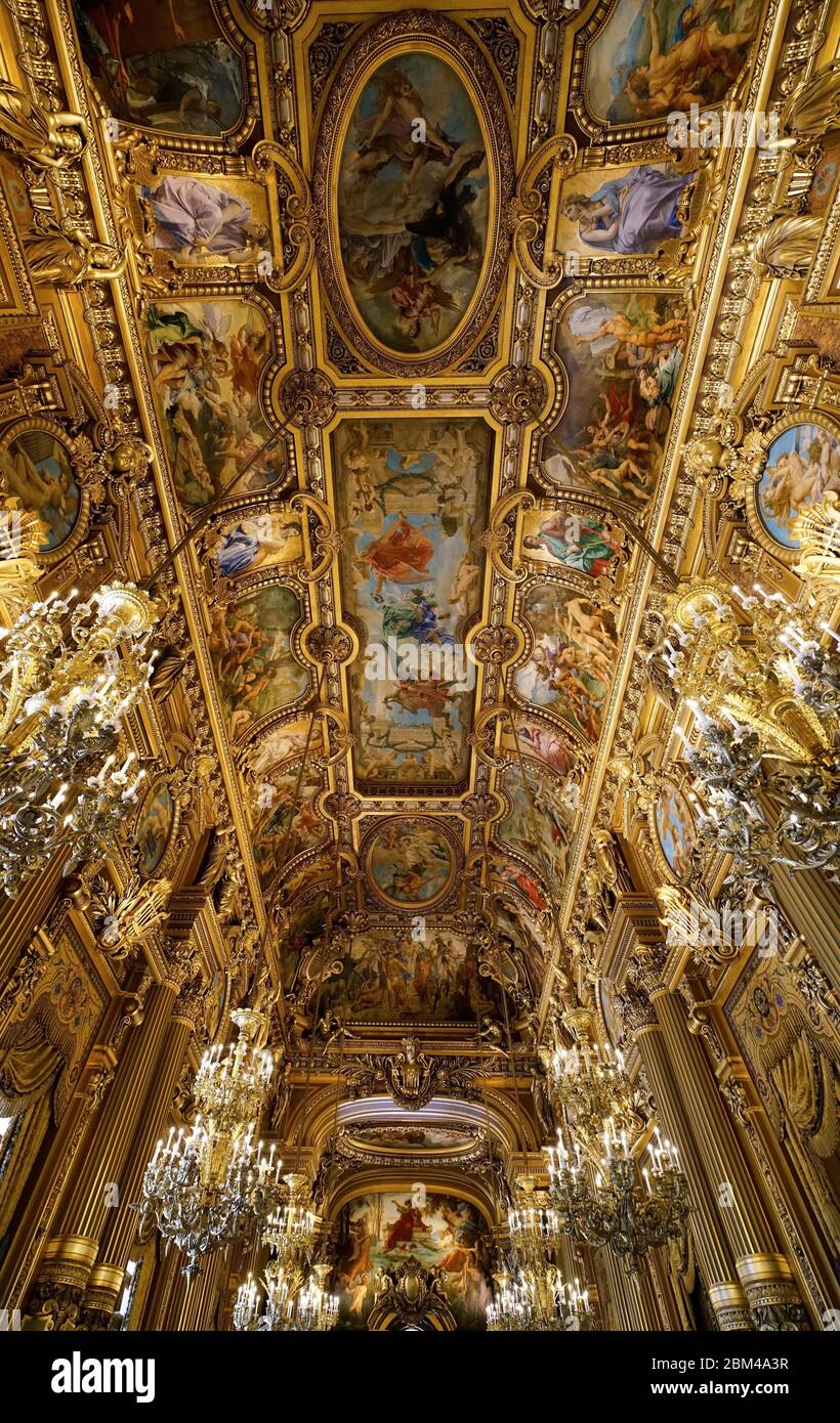 The Grand Foyer in Palais Garnier-Opera National de Paris.Paris.France ...