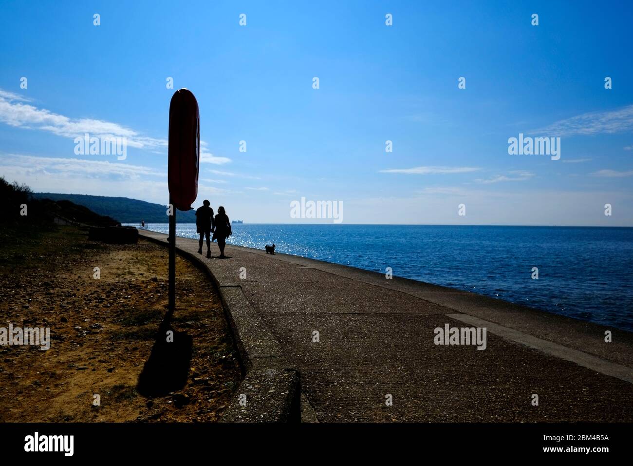 Colwell Bay Isle of Wight bright sunny conditions calm sea looking ...
