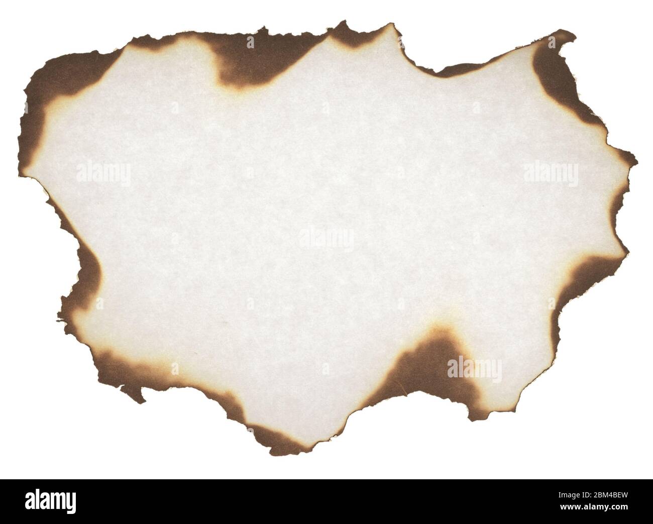 Burnt paper isolated on white background Stock Photo - Alamy