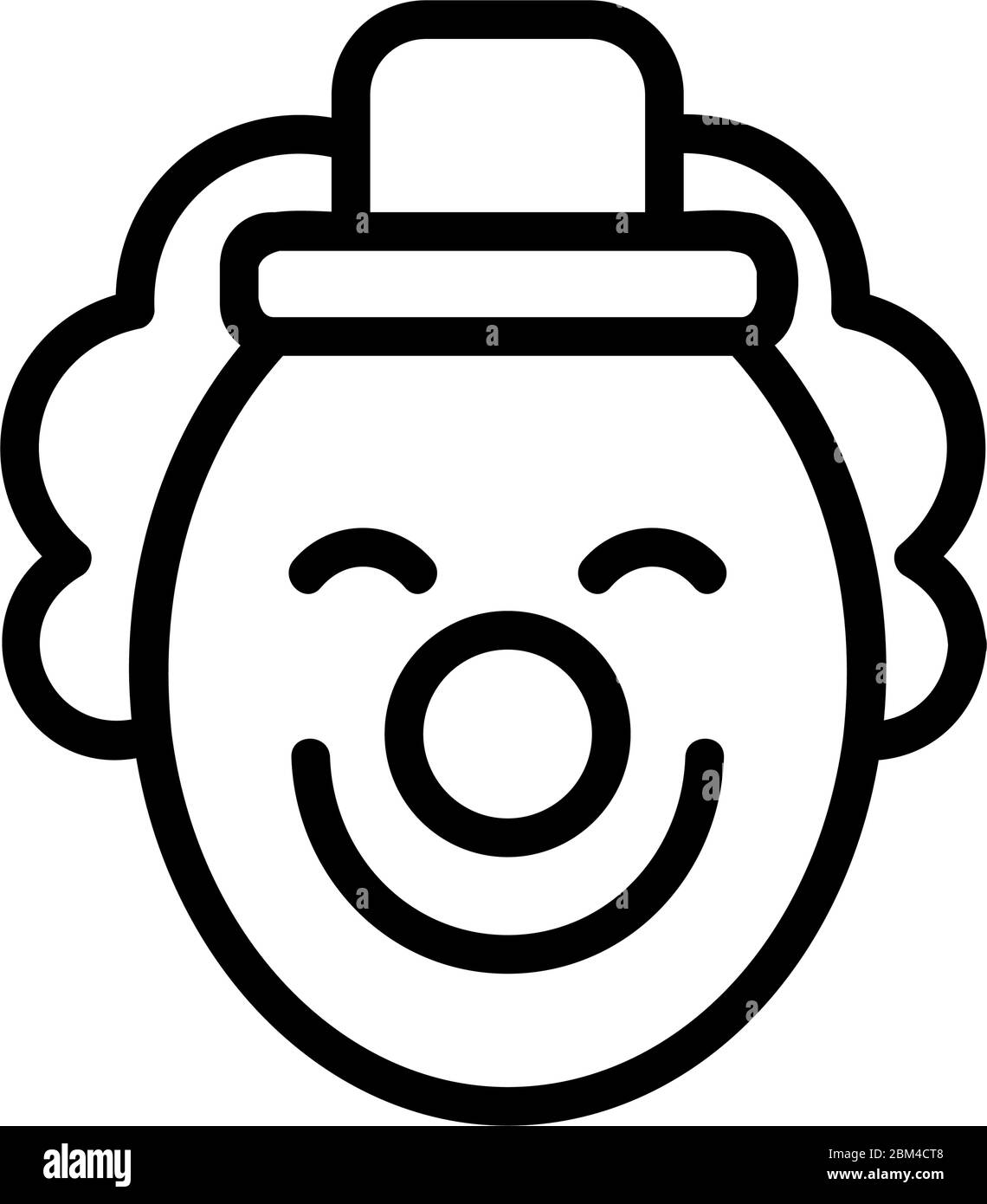 circus clown with small cap on head icon vector outline illustration ...