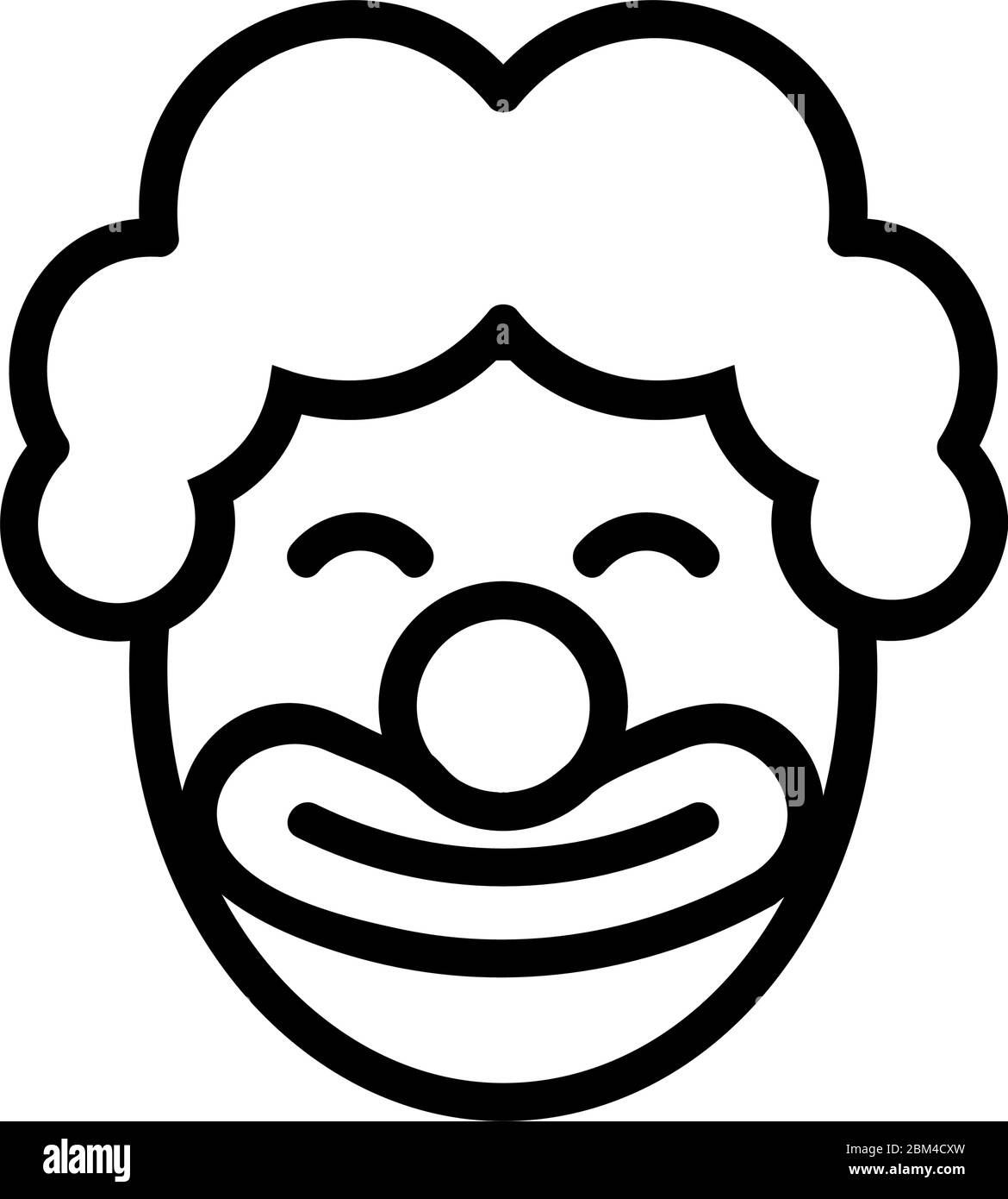 satisfied clown in wig icon vector outline illustration Stock Vector ...