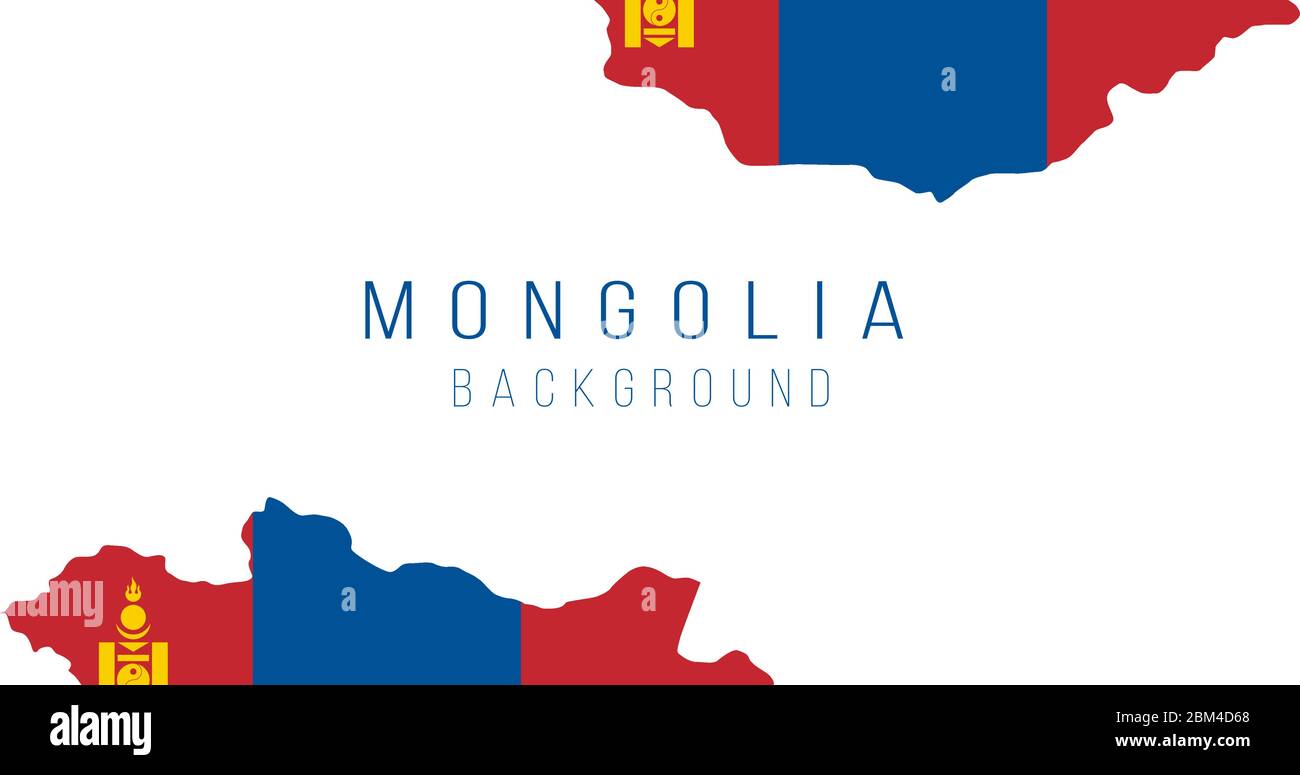 Mongolia flag map background. The flag of the country in the form of ...