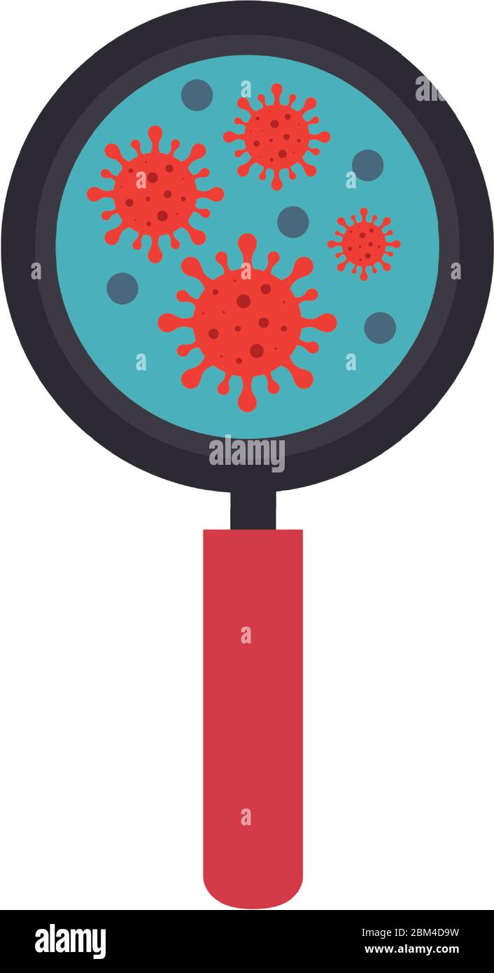 Magnifying glass particles covid Stock Vector Images - Alamy