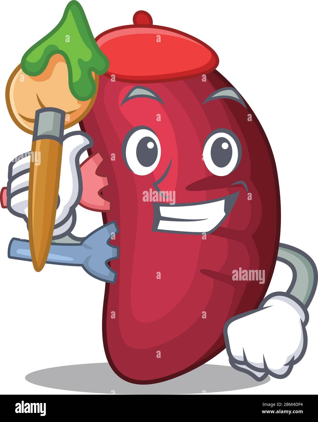 A creative human spleen artist mascot design style paint with a brush ...
