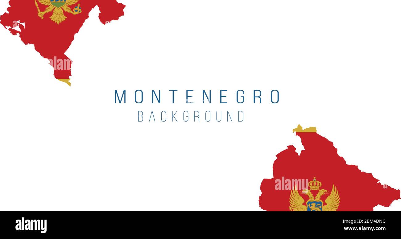 Montenegro flag map background. The flag of the country in the form of ...