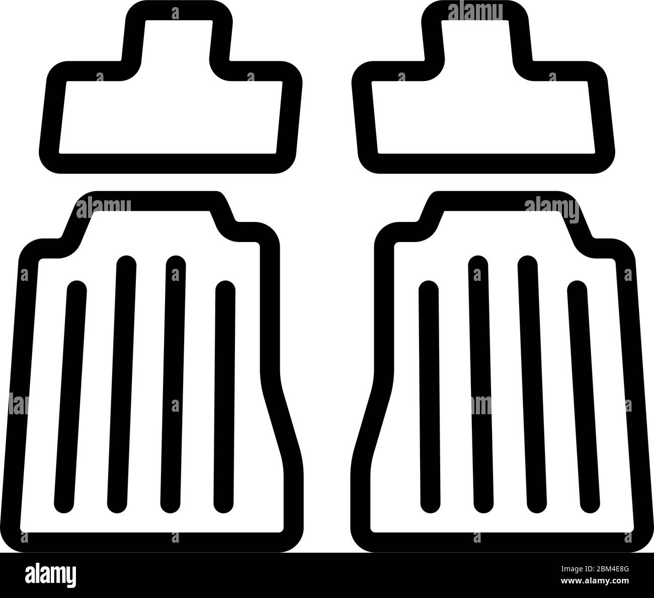 rubber mats with high sides icon vector outline illustration Stock ...