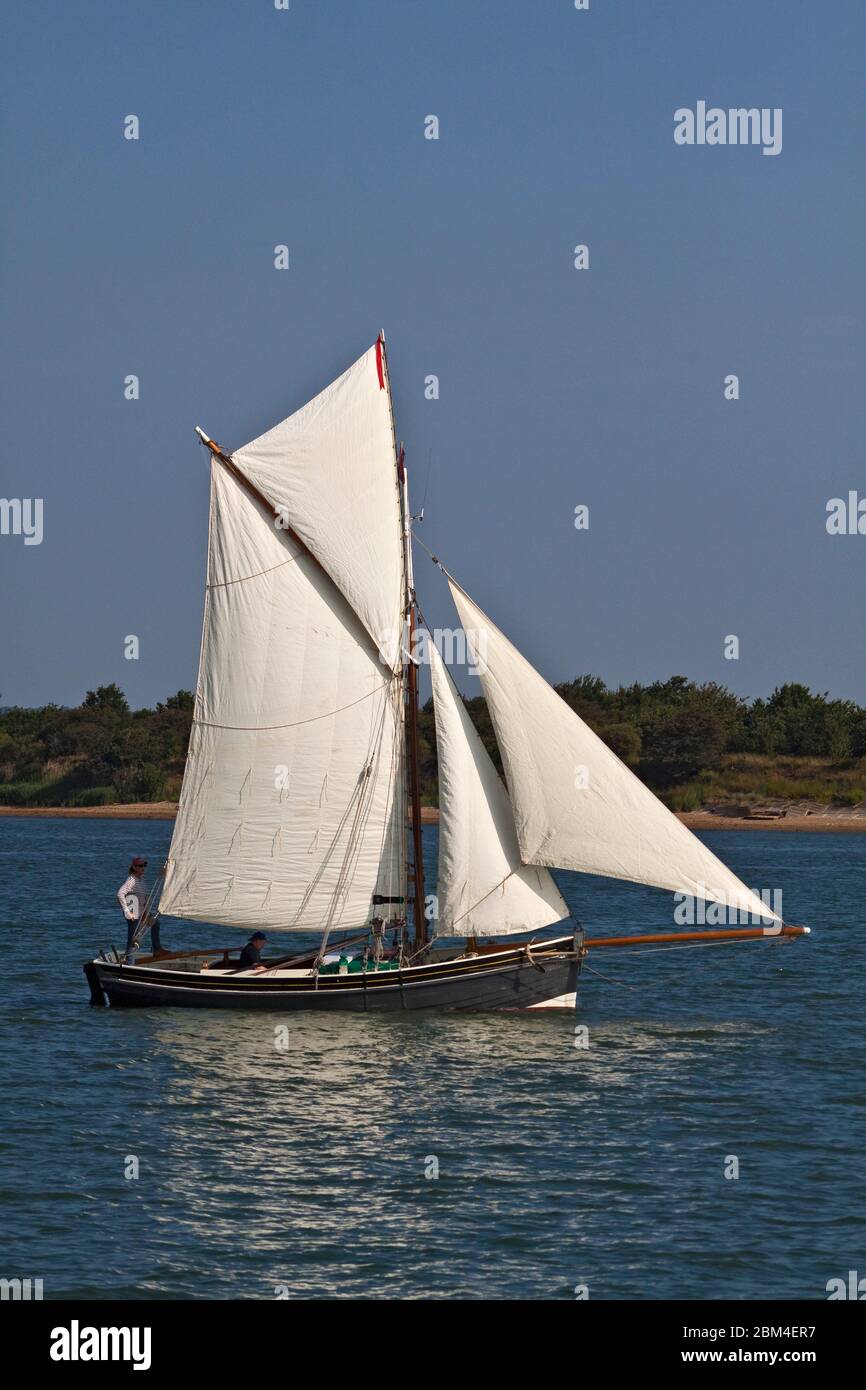 The gaff cutter bawley Vivid in full sail Stock Photo - Alamy
