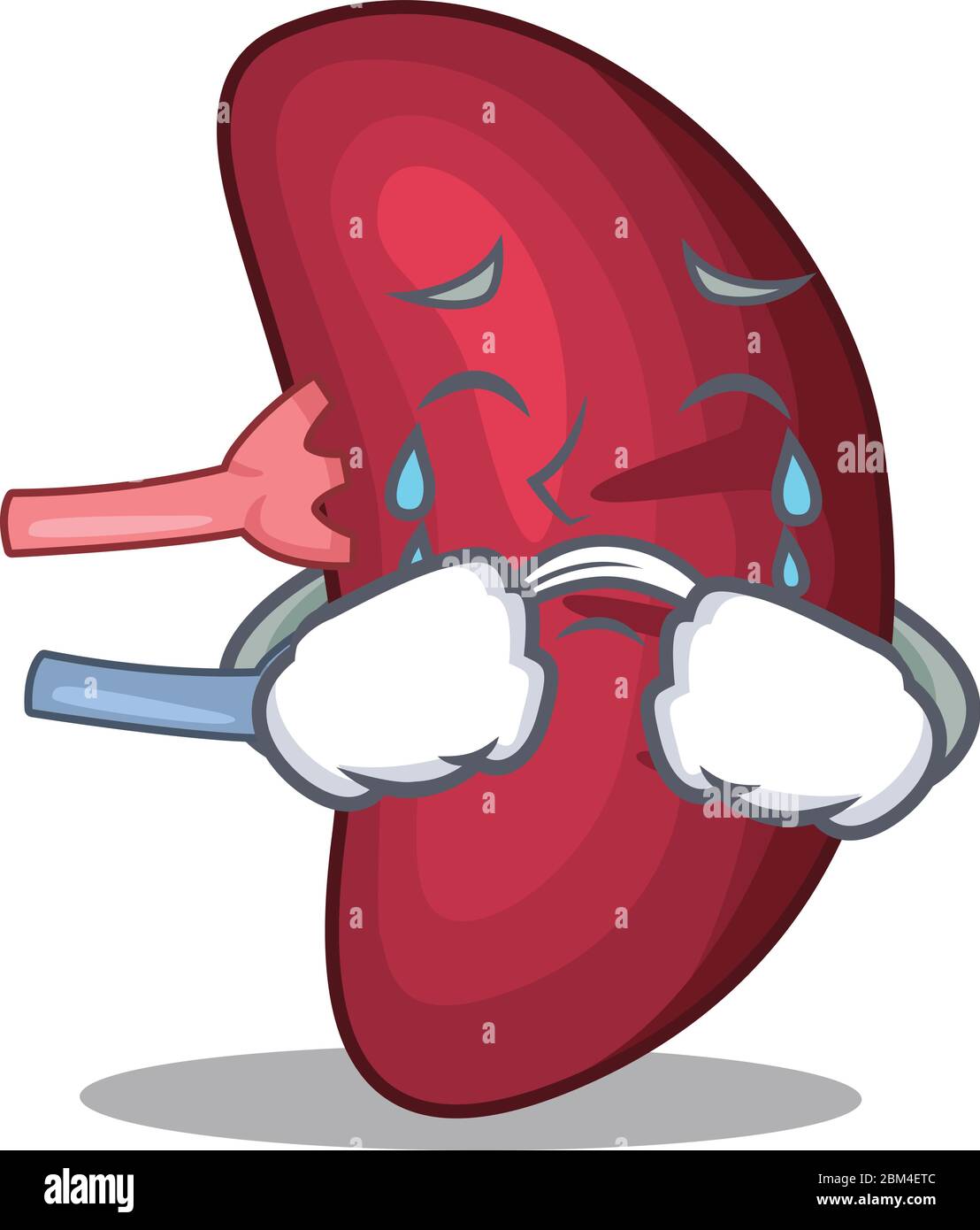 Cartoon character design of human spleen with a crying face Stock ...