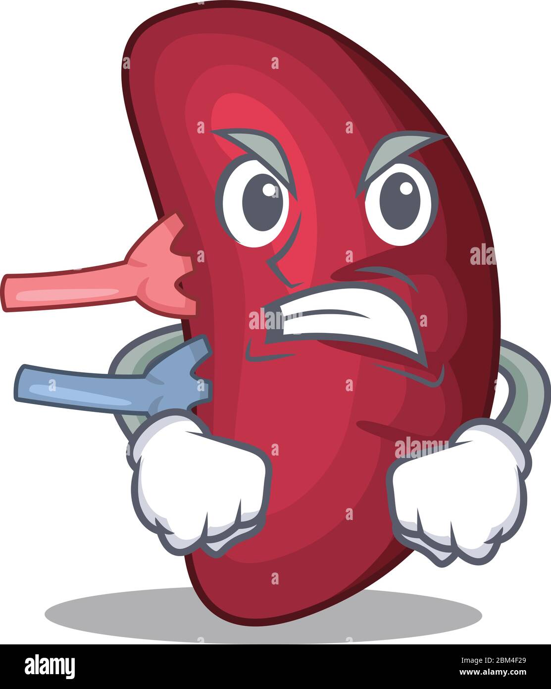 Mascot design concept of human spleen with angry face Stock Vector ...