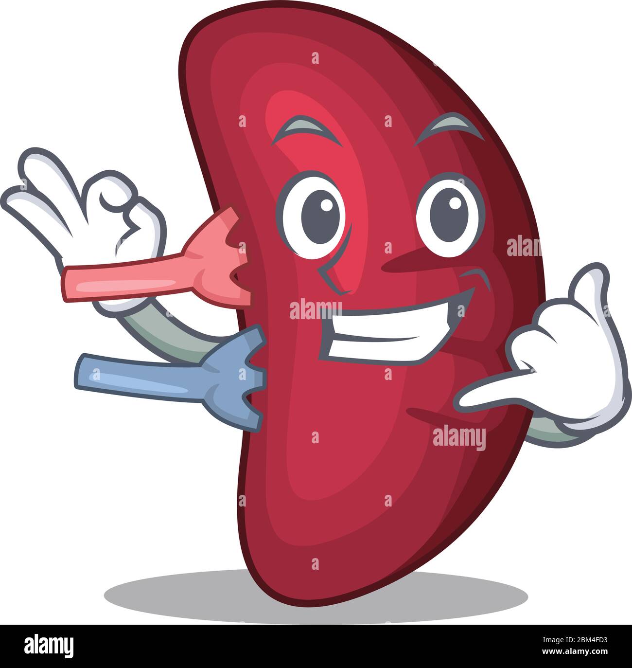 Cartoon design of human spleen with call me funny gesture Stock Vector ...