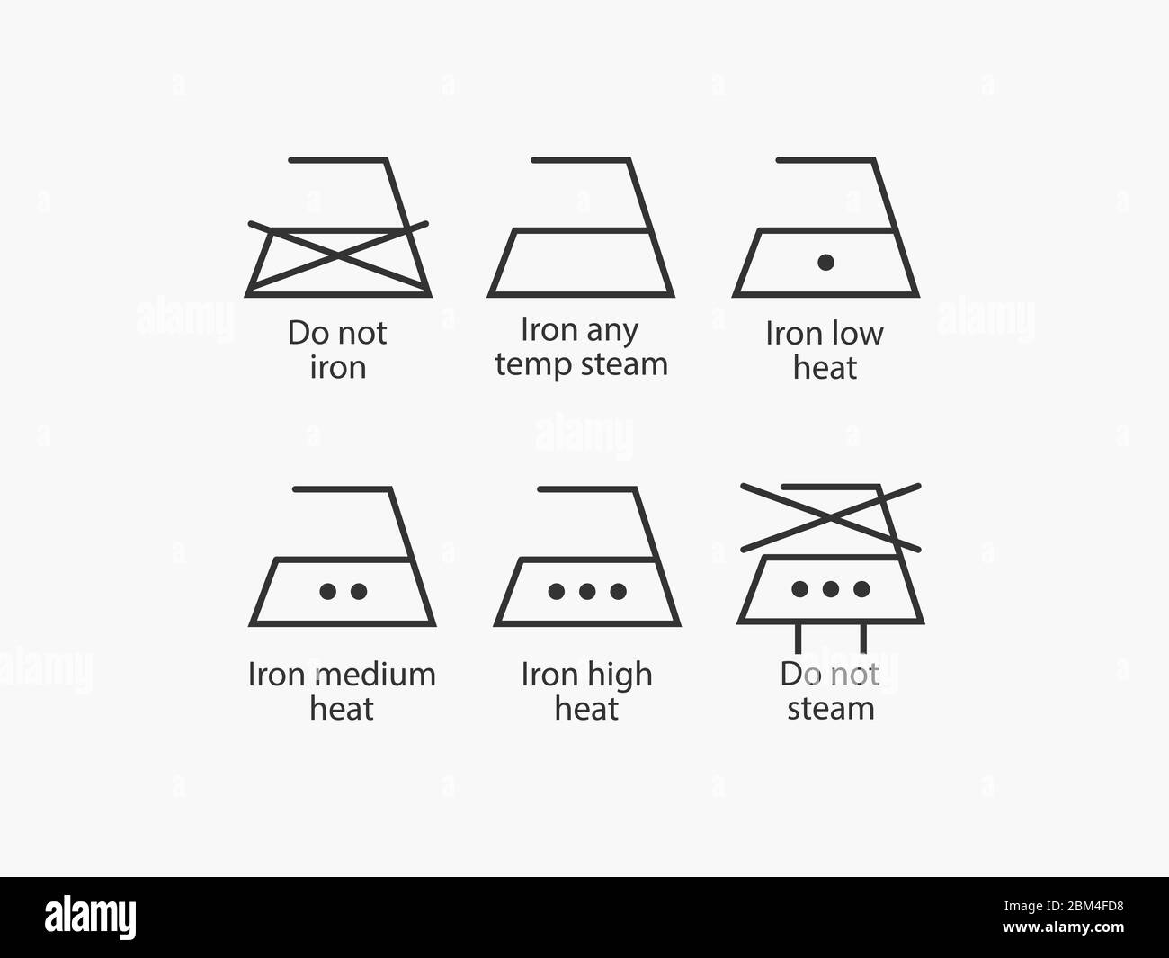 Laundry symbols, ironing icons. Vector illustration, flat design Stock ...
