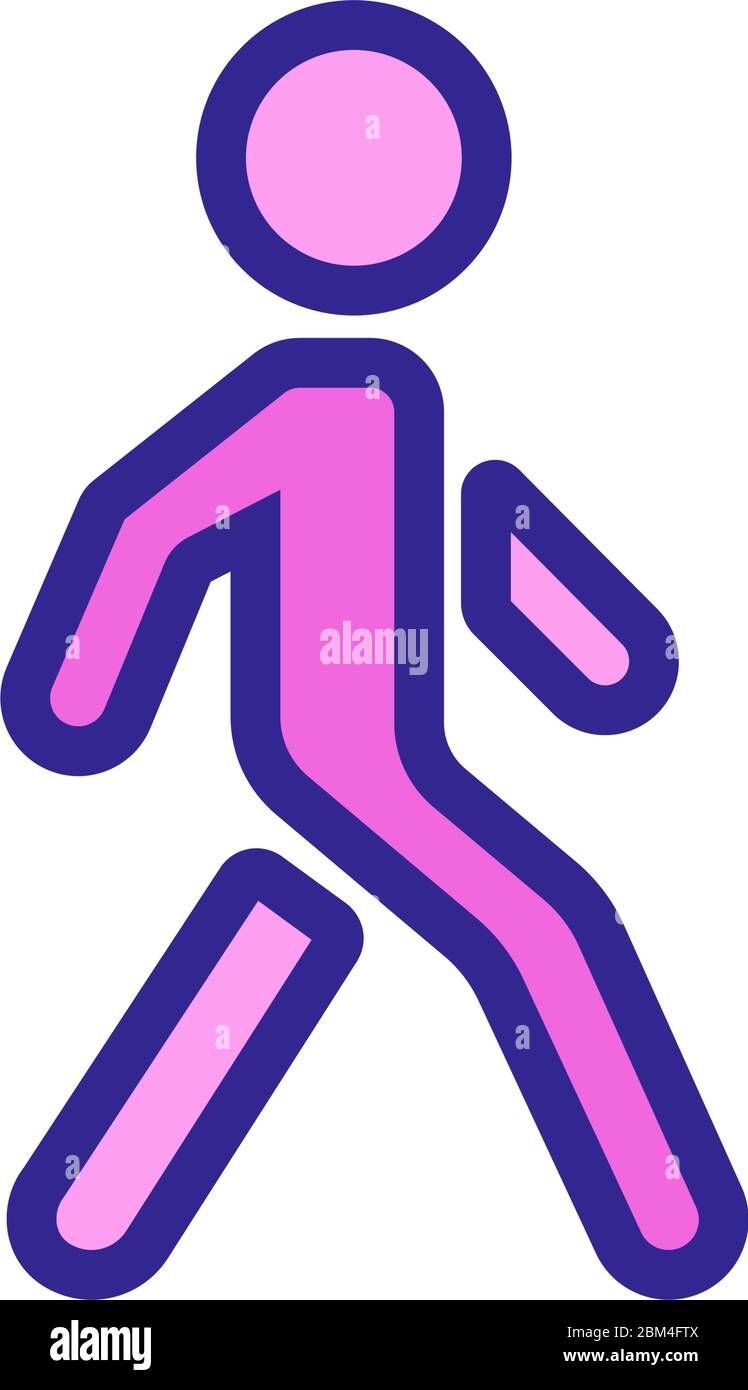 walking man figure icon vector outline illustration Stock Vector Image ...