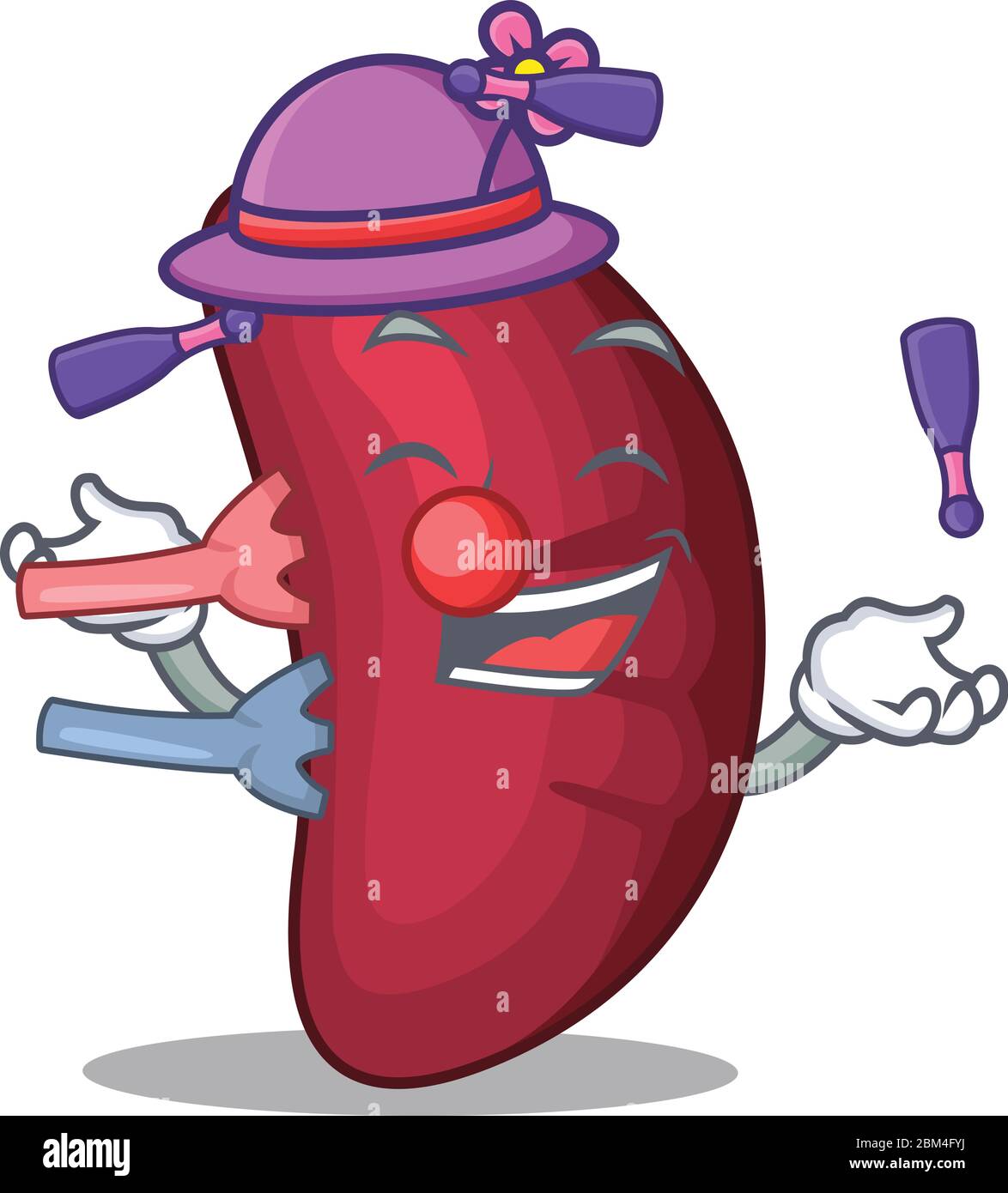 An attractive human spleen cartoon design style playing juggling Stock ...