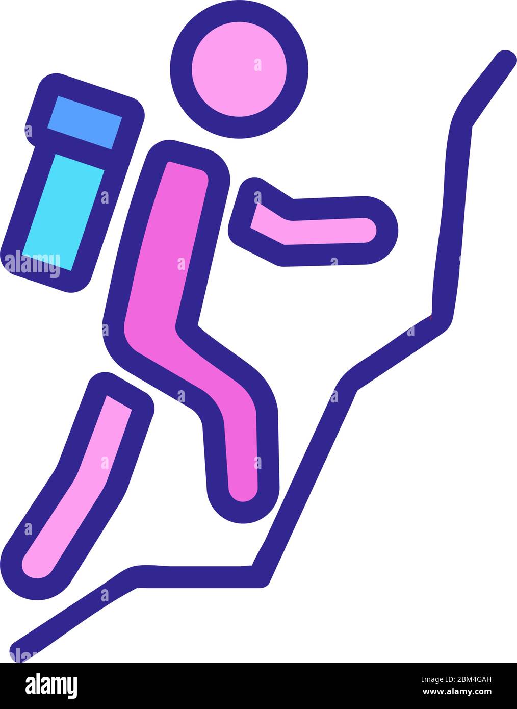 mountain climber icon vector outline illustration Stock Vector Image ...