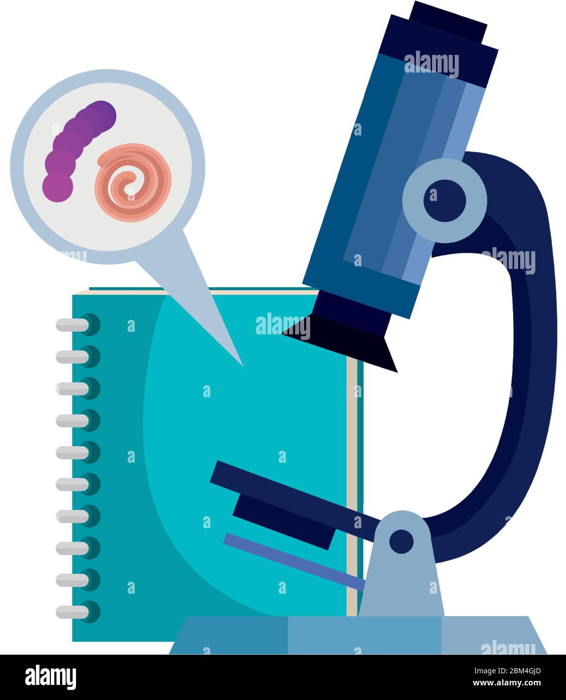 microscope with microorganisms and book Stock Vector Image & Art - Alamy