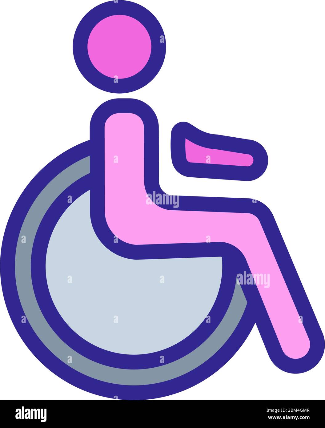 handicapped person icon vector outline illustration Stock Vector Image ...