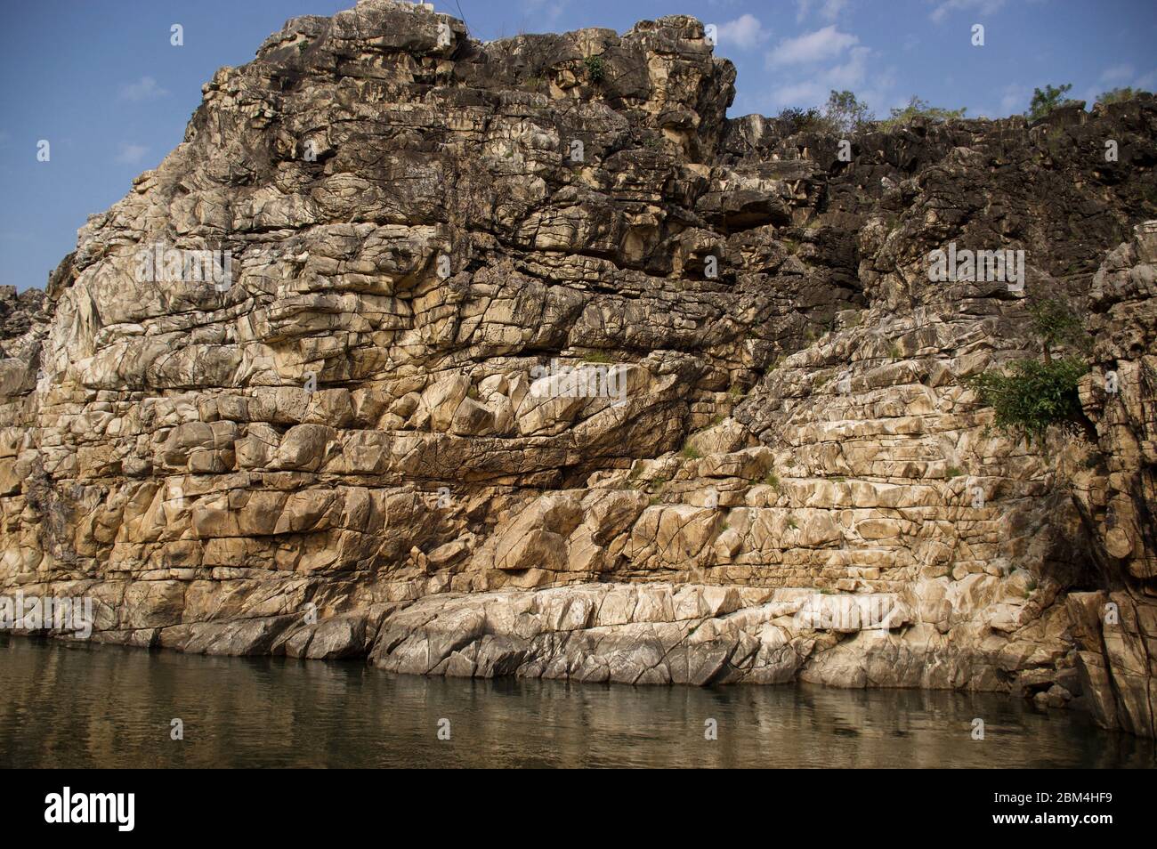 Narmada river in between Marble Rocks, Jabalpur, Madhya Pradesh/India ...