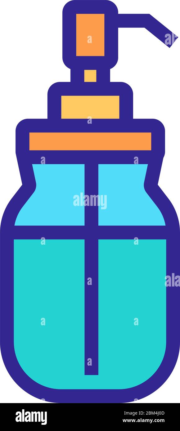 liquid soap can with dispenser icon vector outline illustration Stock ...