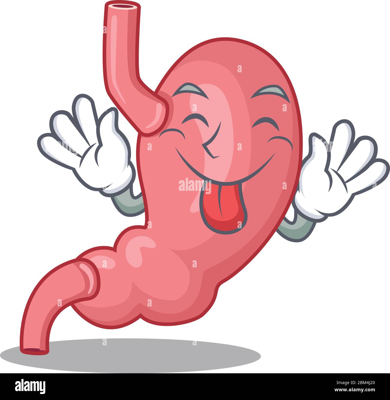 An amusing face human stomatch cartoon design with tongue out Stock ...