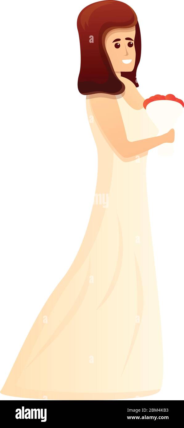 Happy bride icon. Cartoon of happy bride vector icon for web design ...