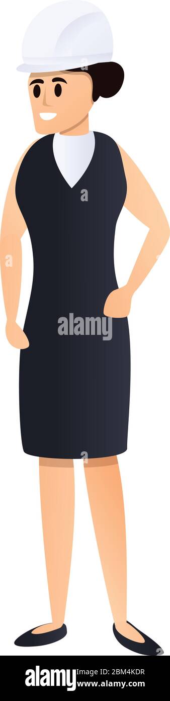 Woman contractor icon. Cartoon of woman contractor vector icon for web ...