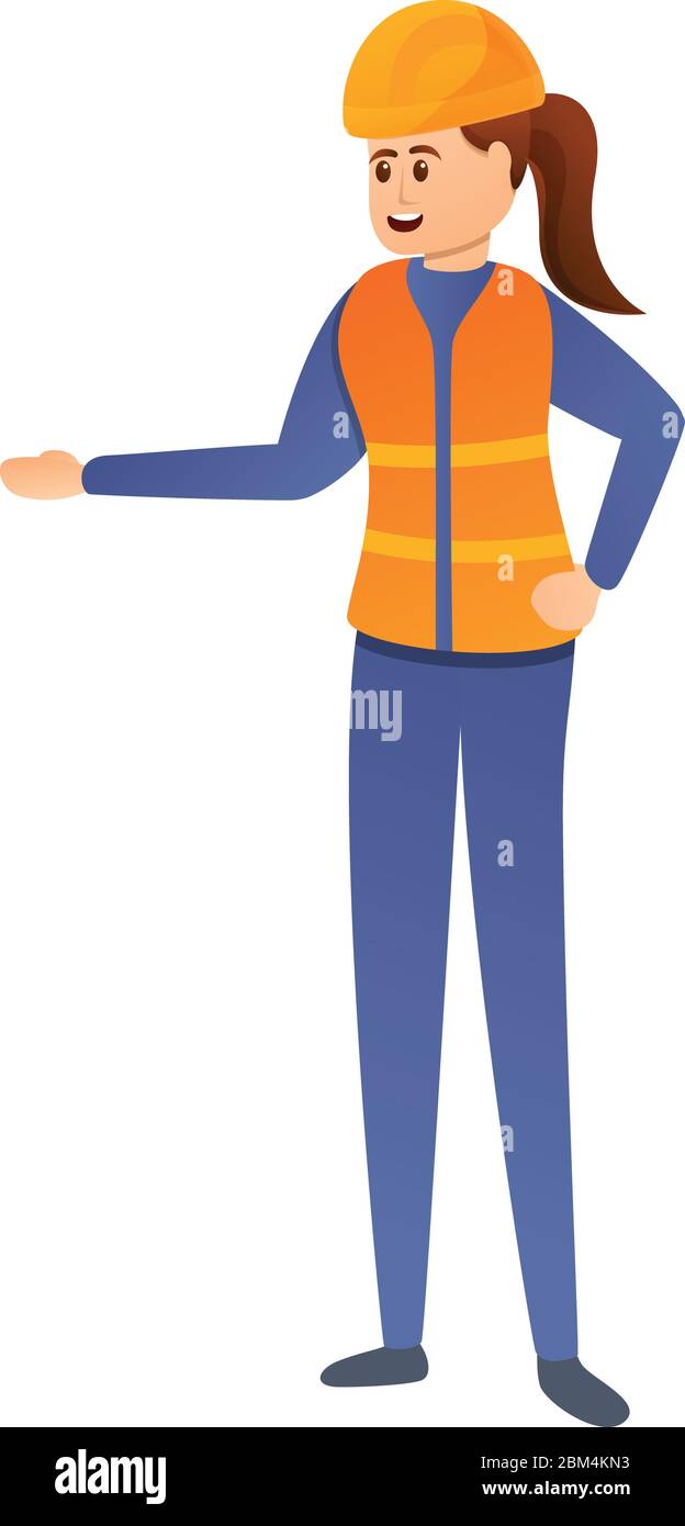 Woman construction engineer icon. Cartoon of woman construction ...