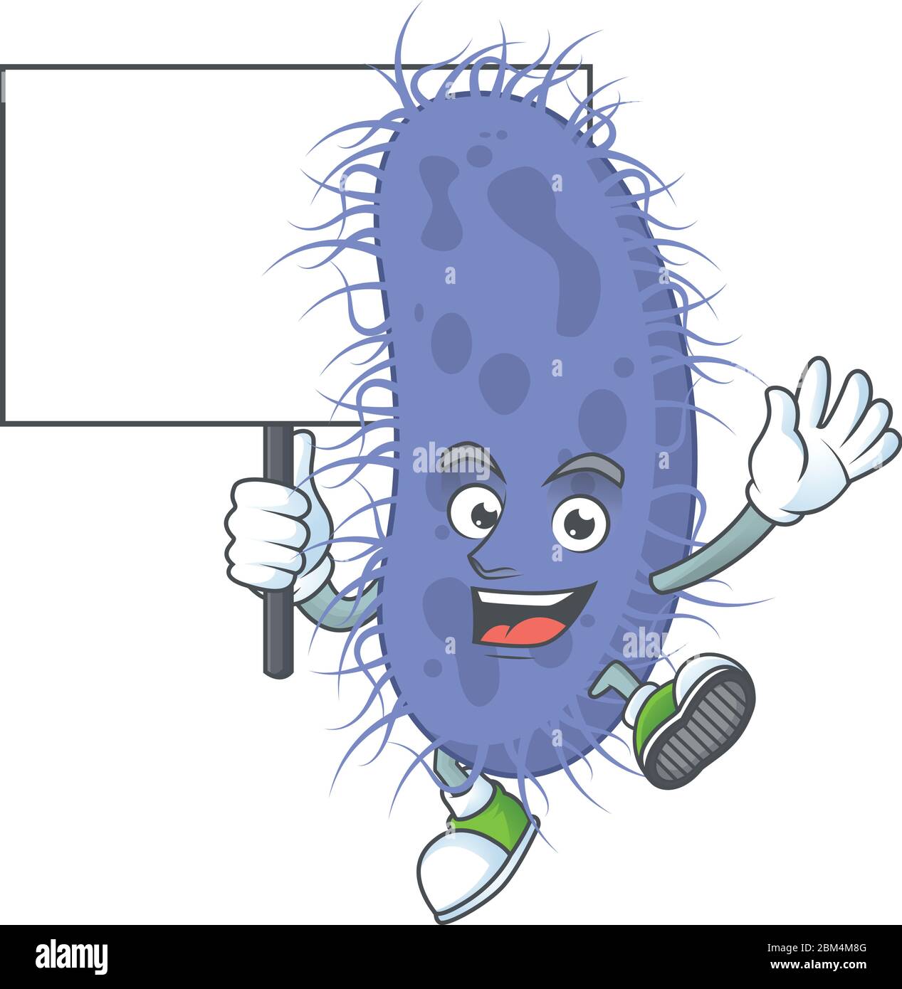 Sweet salmonella typhi cartoon character rise up a board. Vector ...