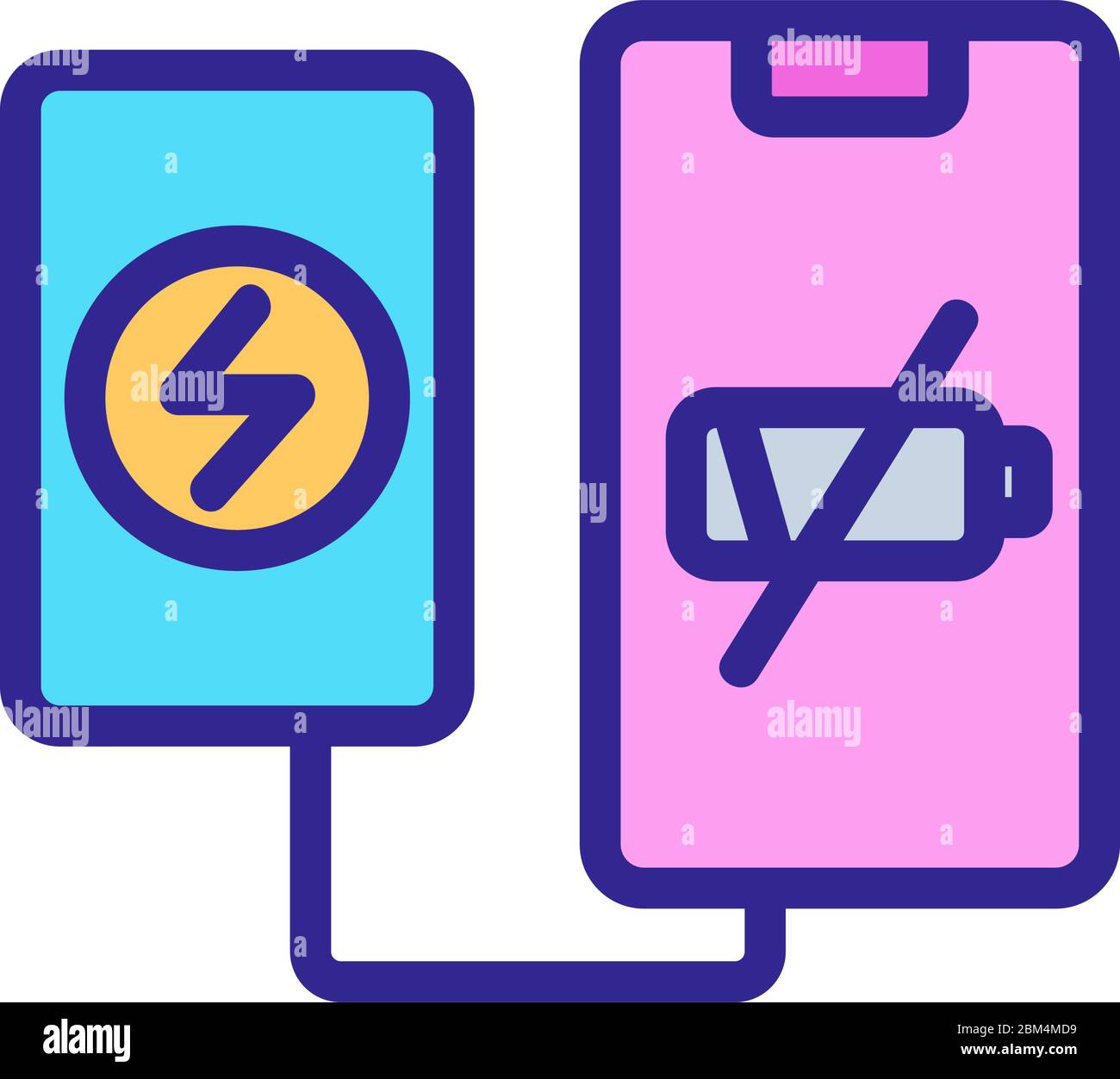 malfunctioning portable charging icon vector outline illustration Stock ...