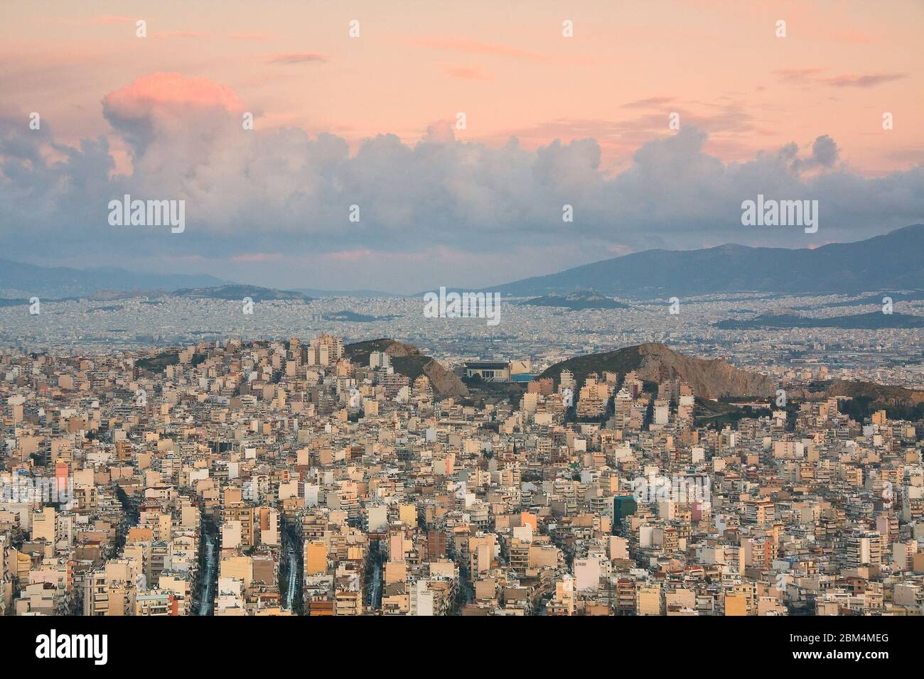 View of Athens from hills over Perama, Greece Stock Photo - Alamy