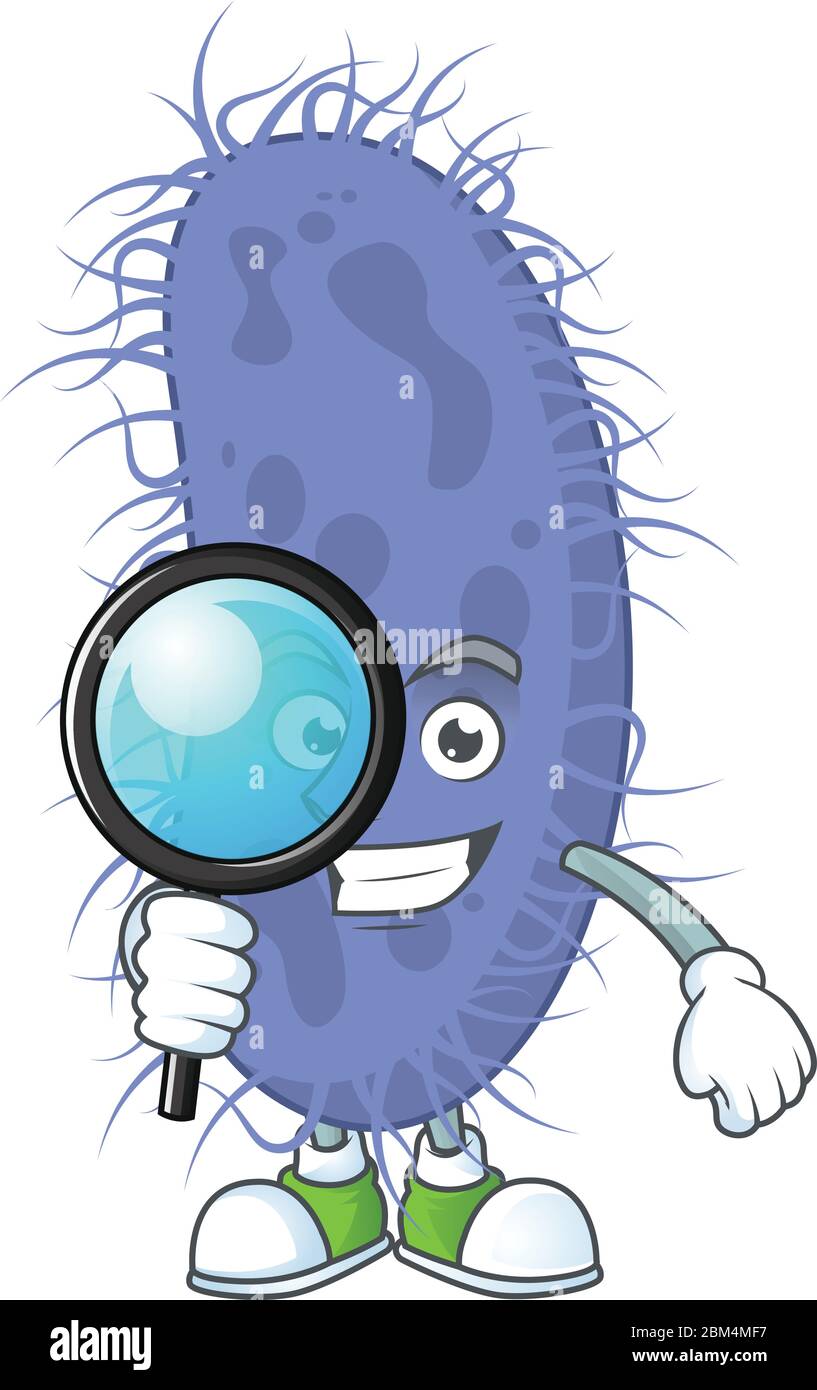 Smart Detective of salmonella typhi cartoon character design concept ...