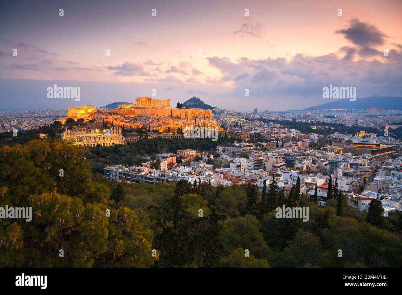 Acropolis as seen from Filopappou Hill, Athens Stock Photo - Alamy
