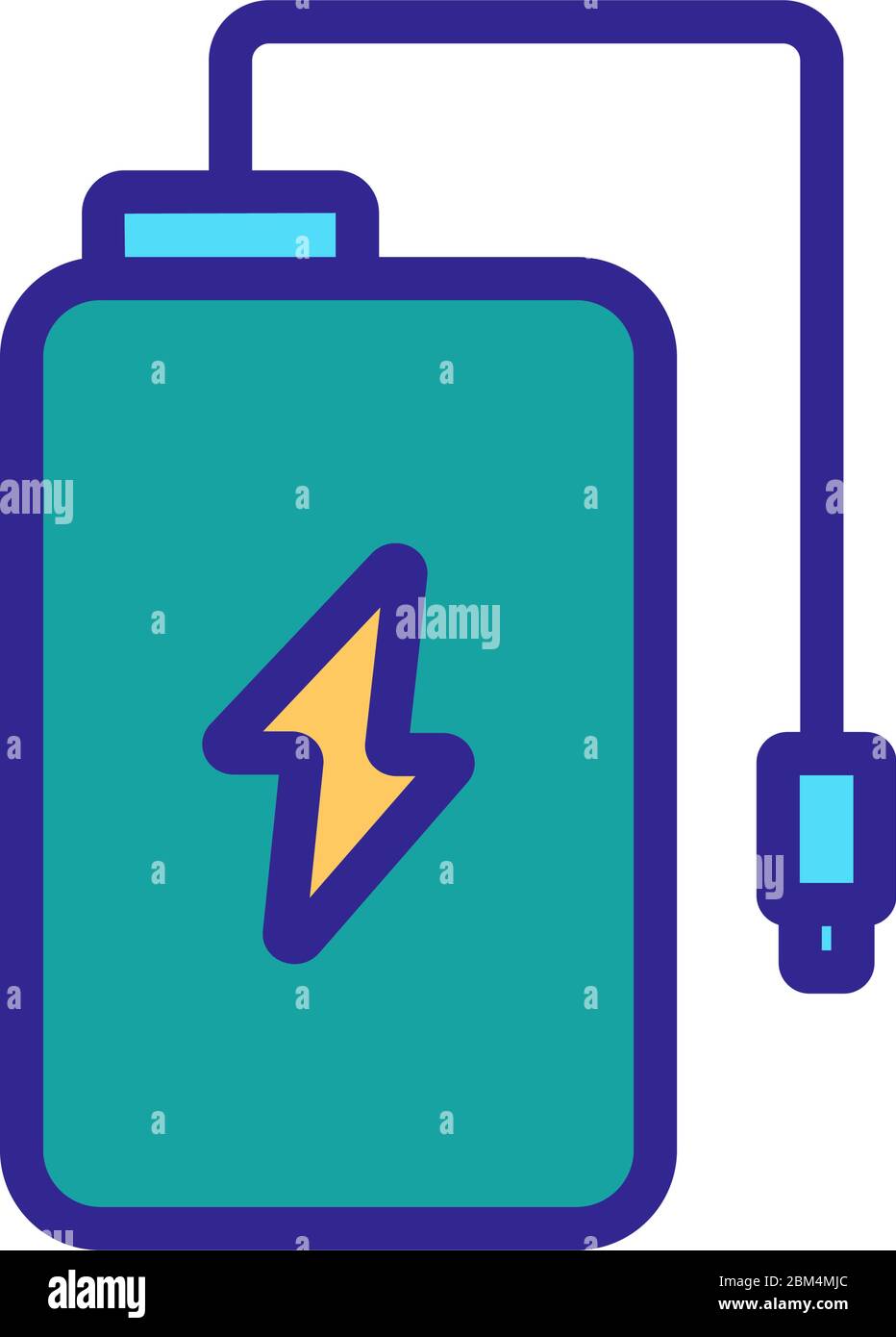 electric usb charging with cable icon vector outline illustration Stock ...