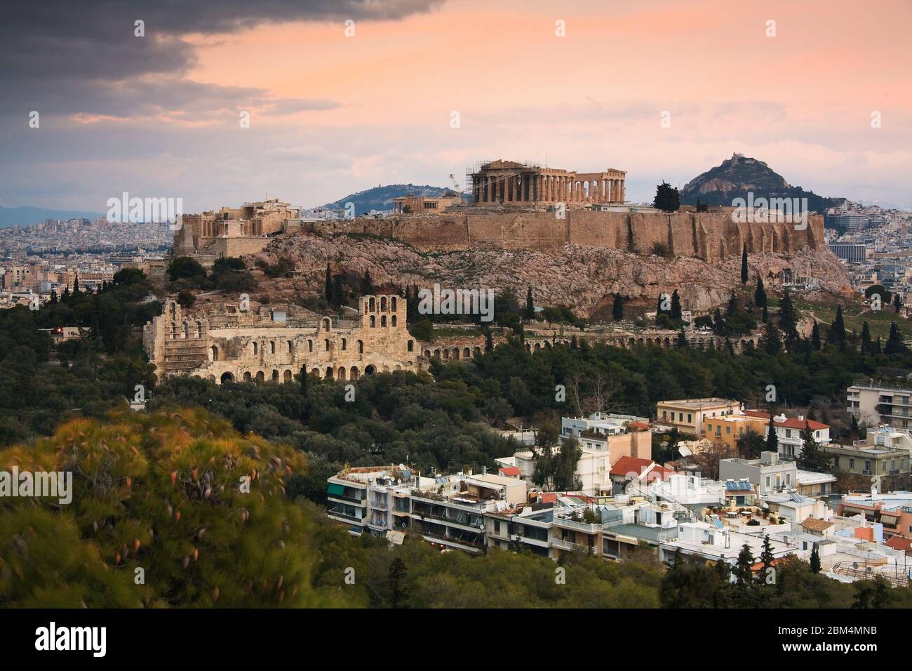 Acropolis as seen from Filopappou Hill, Athens Stock Photo - Alamy