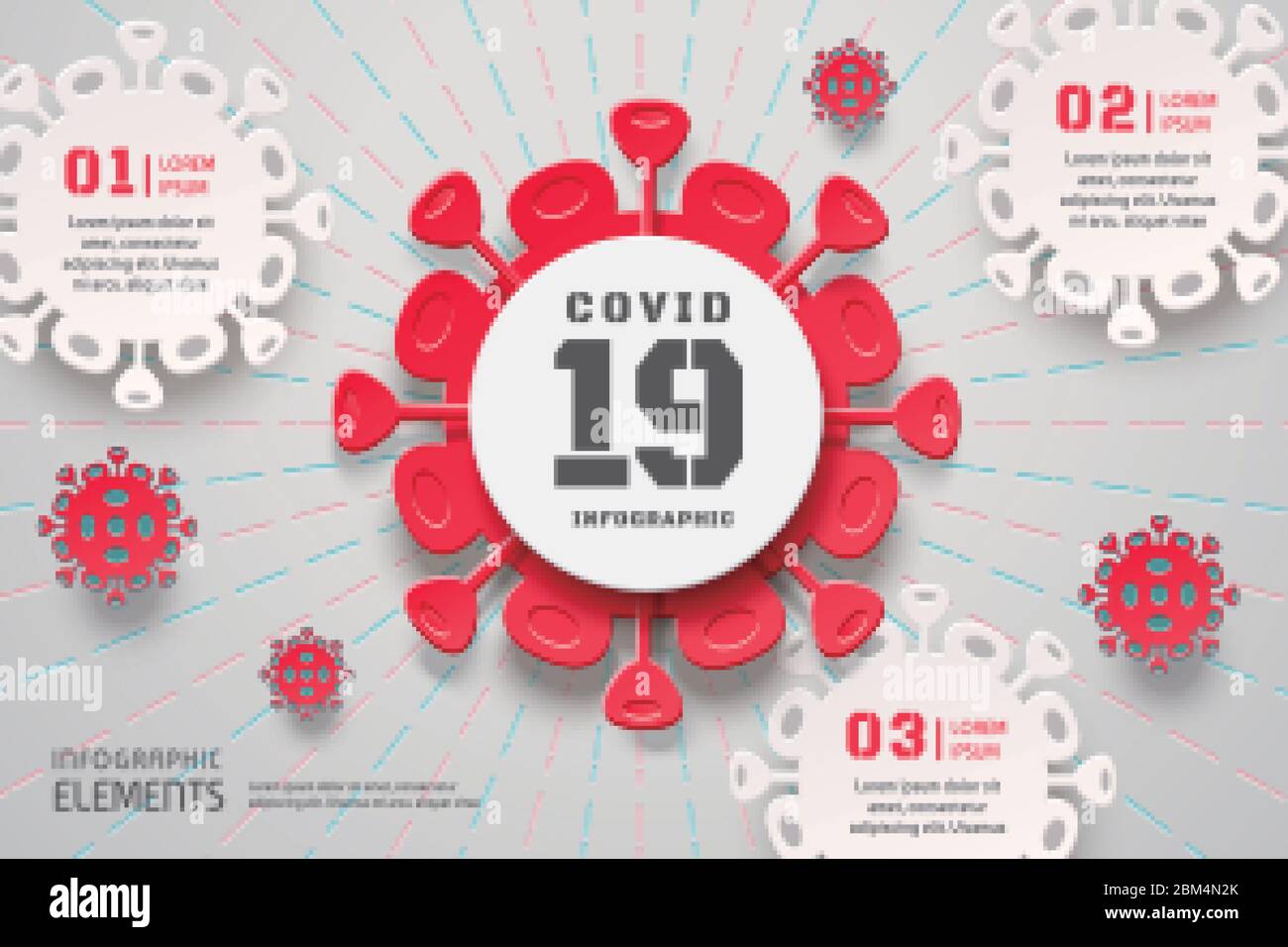 Editable COVID-19 infographic template decorated with virus in simple ...