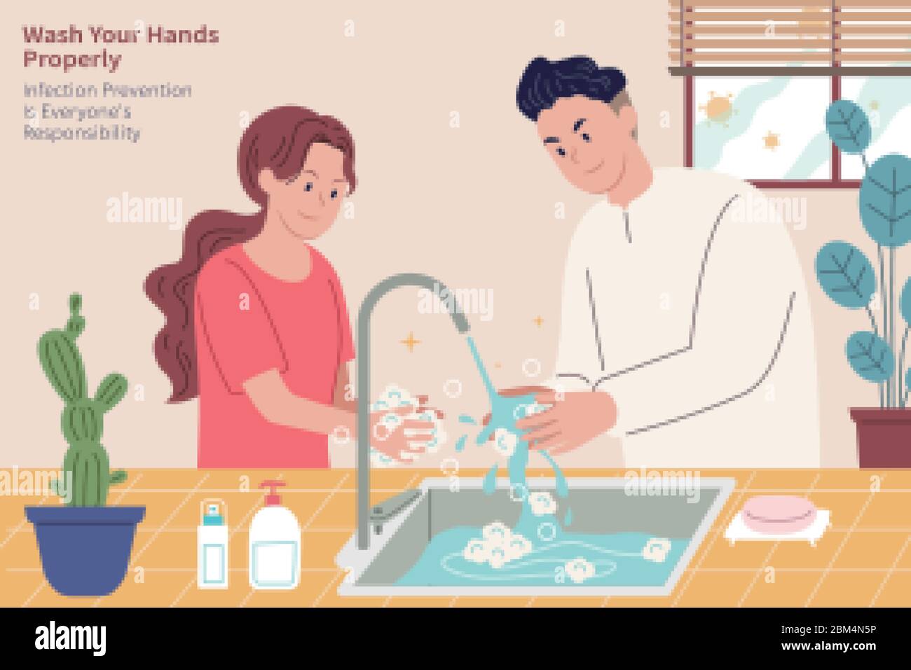 Hands against window Stock Vector Images - Alamy