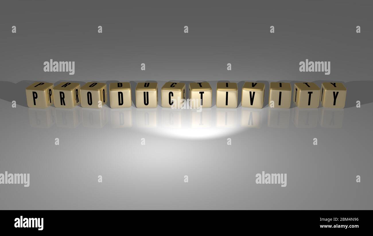 Productivity made by golden dice letters and color crossing for the ...