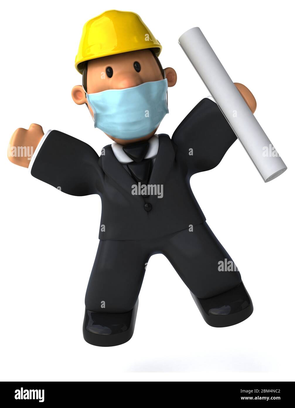 3D Illustration of an architect with a mask Stock Photo - Alamy