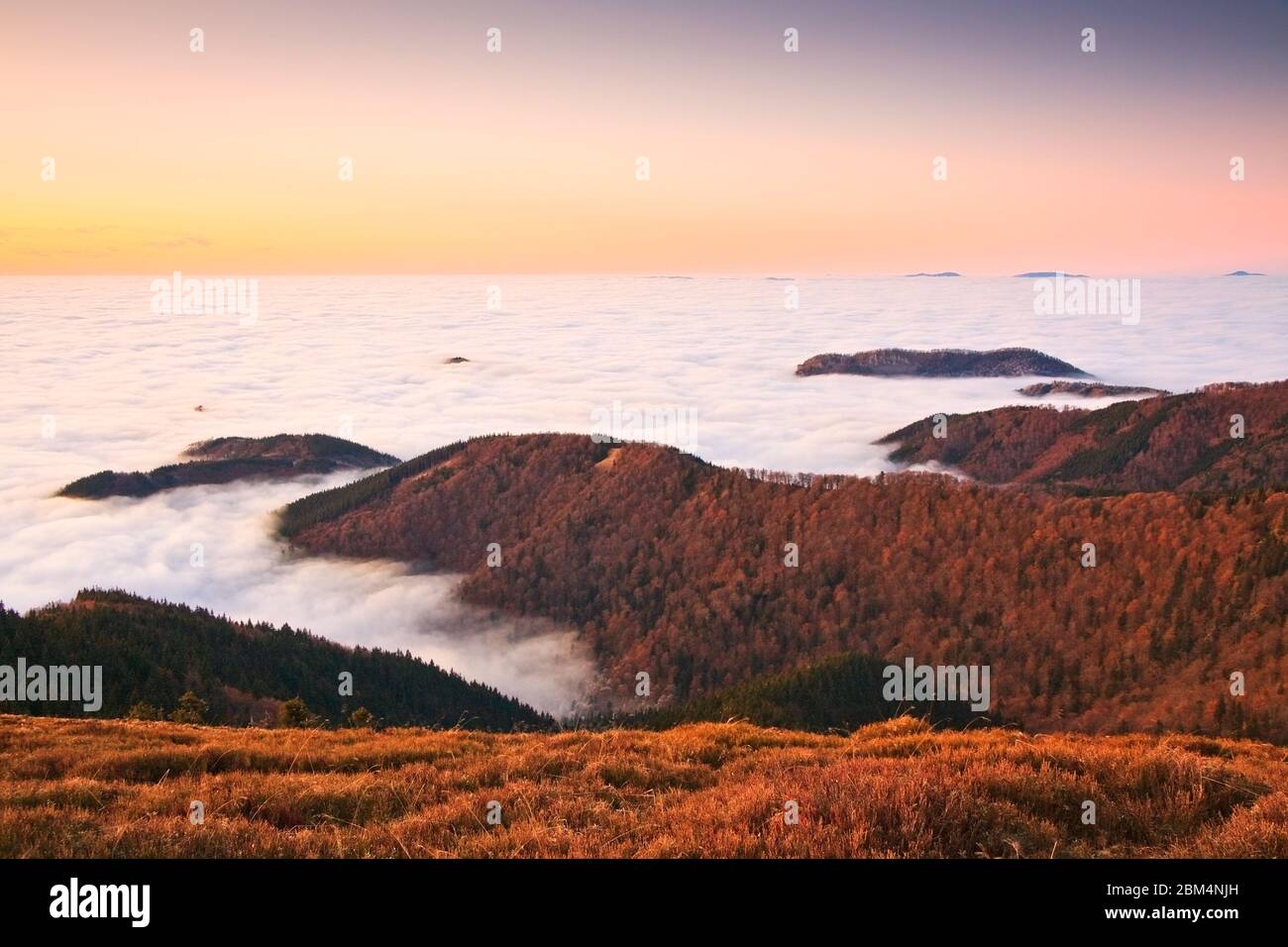 Autumn in Slovakia is a season of fog and low clouds. Sea-like ...