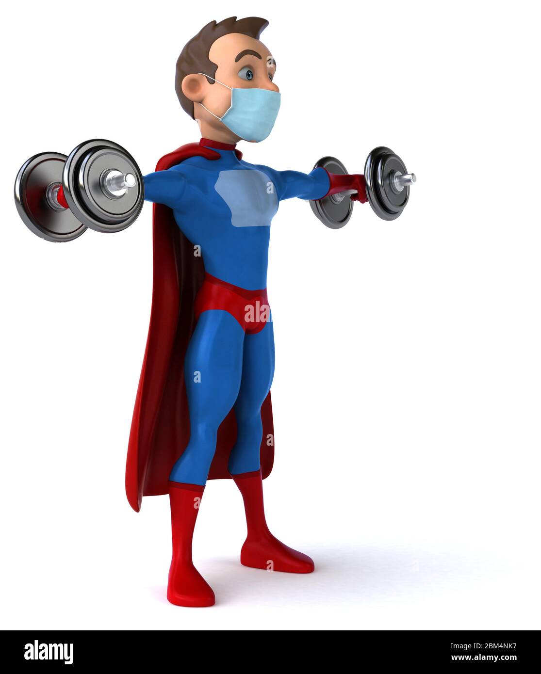 3D illustration of a cartoon character with a mask Stock Photo - Alamy