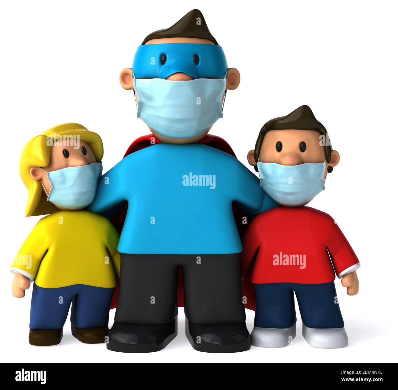 3D Illustration of a super dad with a mask Stock Photo - Alamy