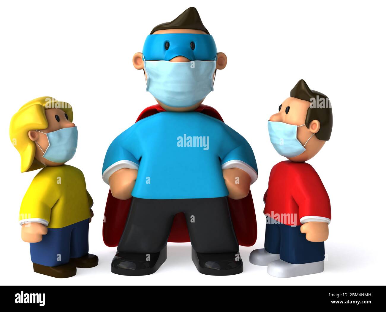 3D Illustration of a super dad with a mask Stock Photo - Alamy