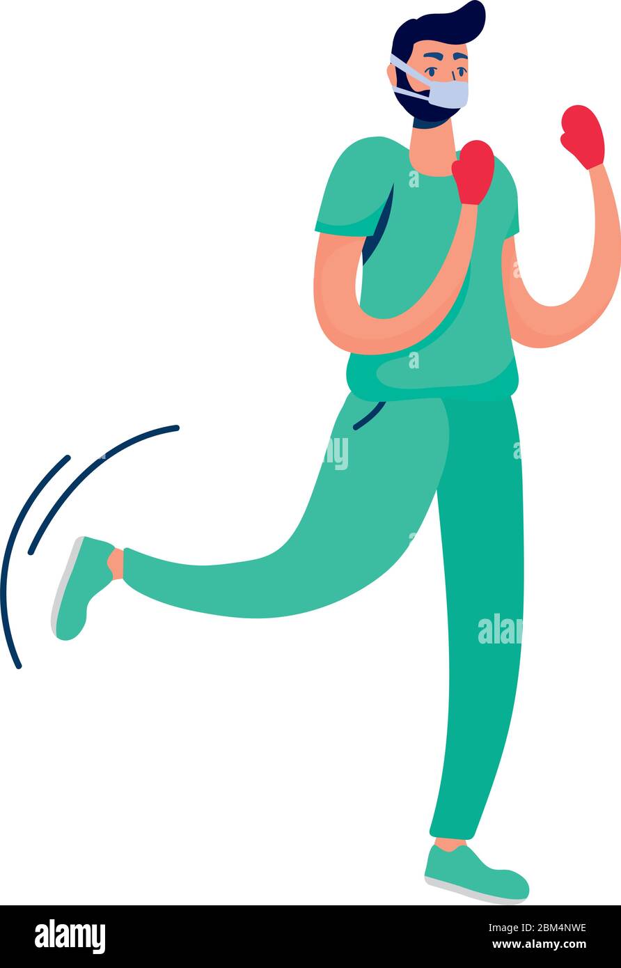 professional doctor boxing with gloves Stock Vector Image & Art - Alamy