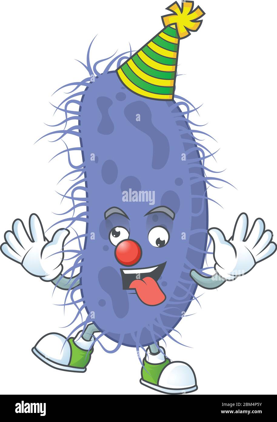 Amusing Clown salmonella typhi cartoon character mascot style. Vector ...