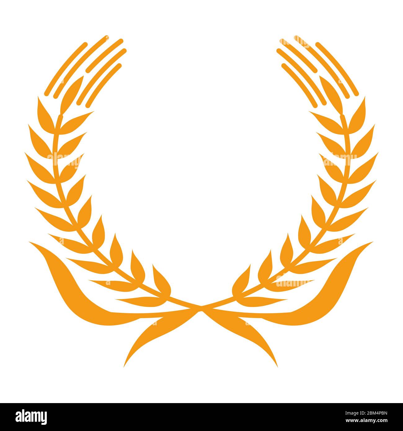 Spikelets wreath, circle of ear of wheat heraldic sign Stock Vector ...