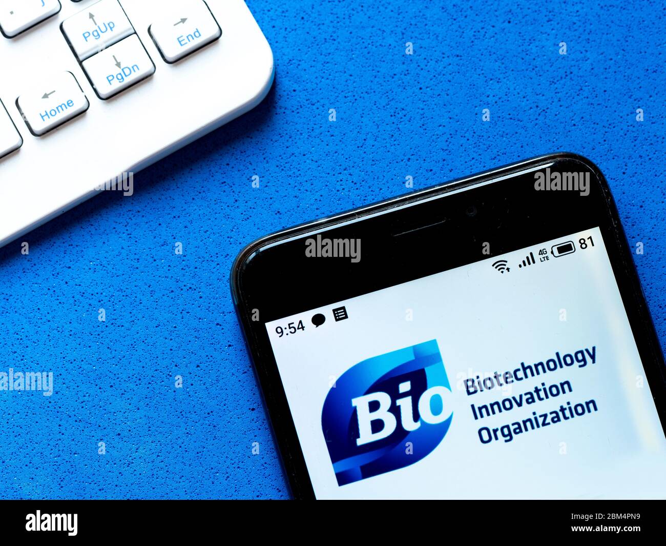 In this photo illustration a Biotechnology Innovation Organization logo ...