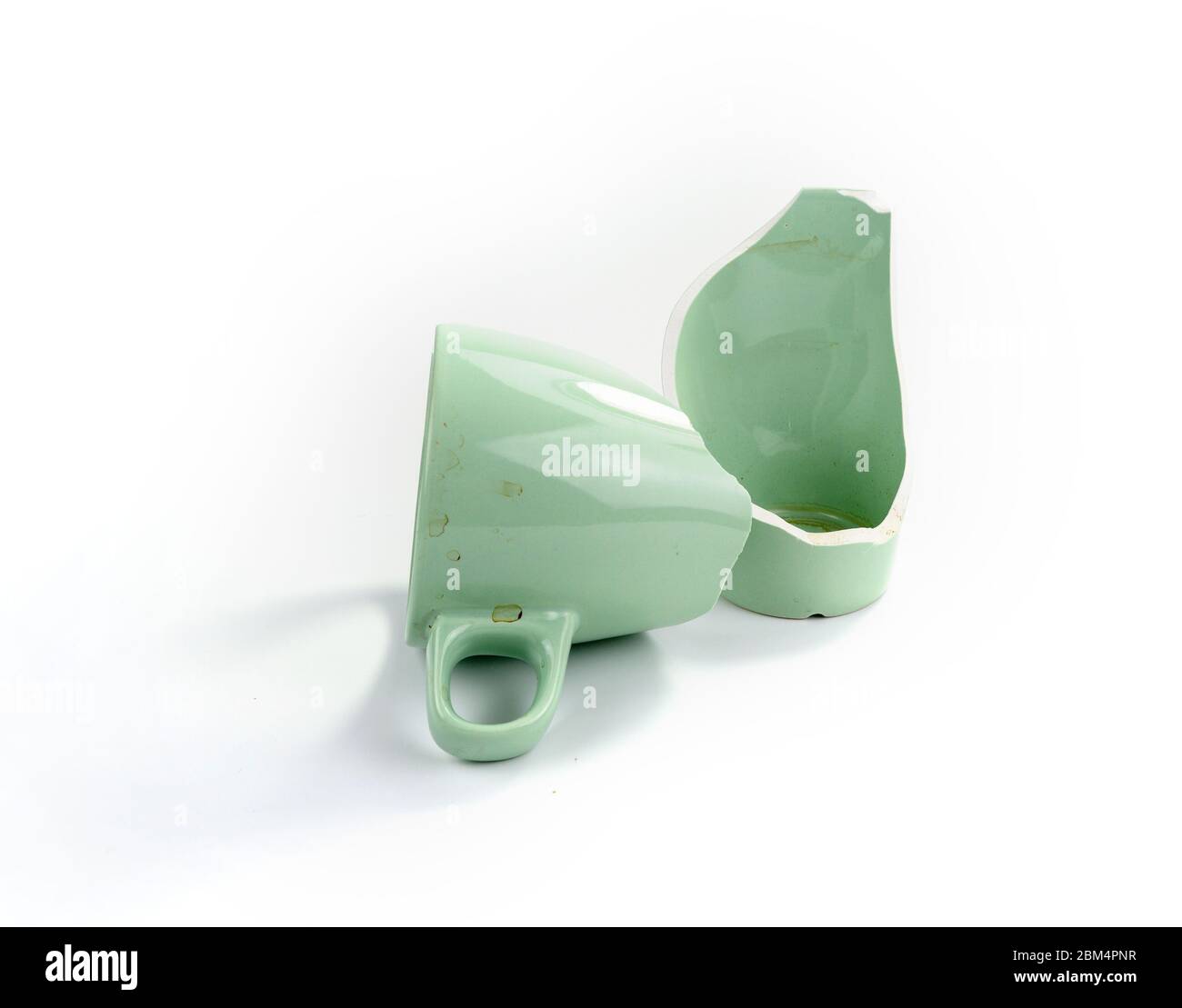 Broken coffee mug on white background, broken cup pieces, Broken ...
