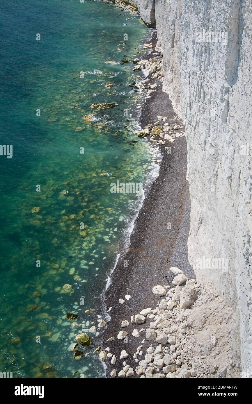 Beach under Seven Sisters cliffs in East Sussex, UK Stock Photo - Alamy